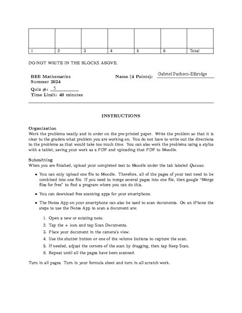 Epsilon Delta Definition Of A Limit Quiz 5 1 2 3 4 5 6 Total Do Not Write In The Blocks Above
