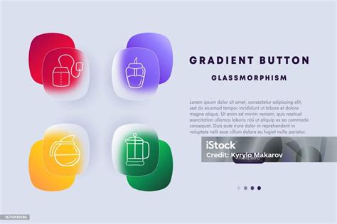 설탕 라인 아이콘입니다 차 가방 컵 숟가락 찻주전자 사탕수수 아이스티 유리 형태 스타일 벡터 선 아이콘 개체 그룹에 대한 스톡