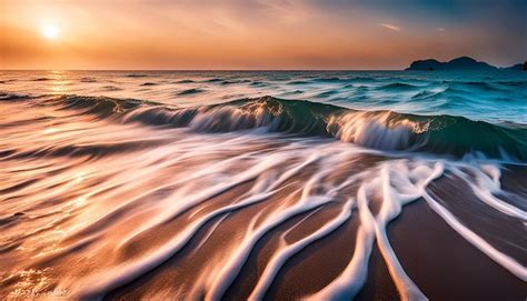 Evening Ocean Gradient Premium Ai Generated Image