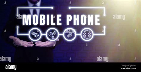 Text Caption Presenting Mobile Phone Business Overview A Handheld Device Used To Send Receive