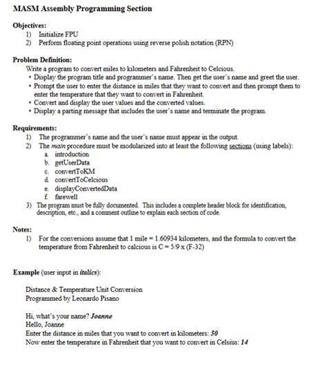 Solved Problem Definition Write A Program To Convert Miles Chegg