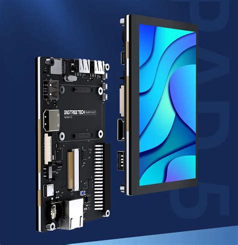 Несущая плата Raspberry Pad 5 для модуля Raspberry Pi Cm4 включает в себя 5 дюймовый дисплей и