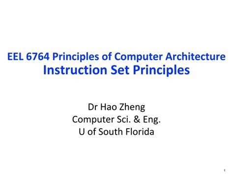 Ppt Eel 6764 Principles Of Computer Architecture Instruction Set Principles Powerpoint