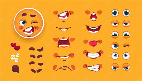 Kit De Emociones Personaje Divertido Con Ojos En La Boca Y Cara