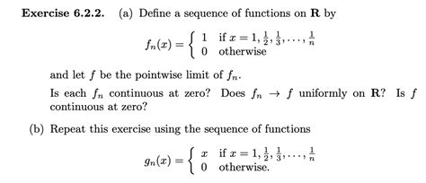solved exercise 6 2 2 a define a sequence of functions on