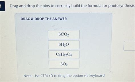 Solved 2 Drag And Drop The Pins To Correctly Build The Formula For