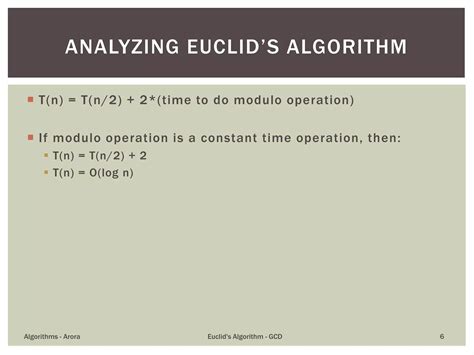 Euclids Algorithm For Greatest Common Divisor Time Complexity