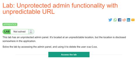Portswiggers Unprotected Admin Functionality With Unpredictable Url