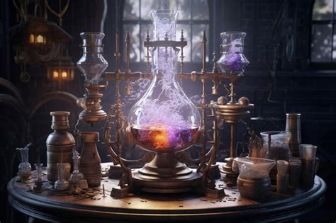 premium ai image mysterious alchemical apparatus brewing elixirs of 00512 01