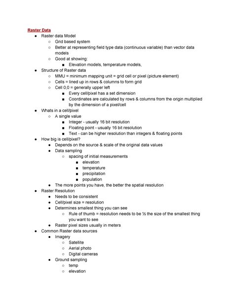 introduction to gis lecture notes 10 7 14 raster data raster data model grid based system