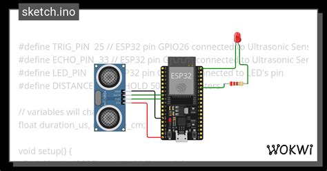Esp32 Ultrasonic Sensor Led Wokwi Esp32 Stm32 Arduino Simulator