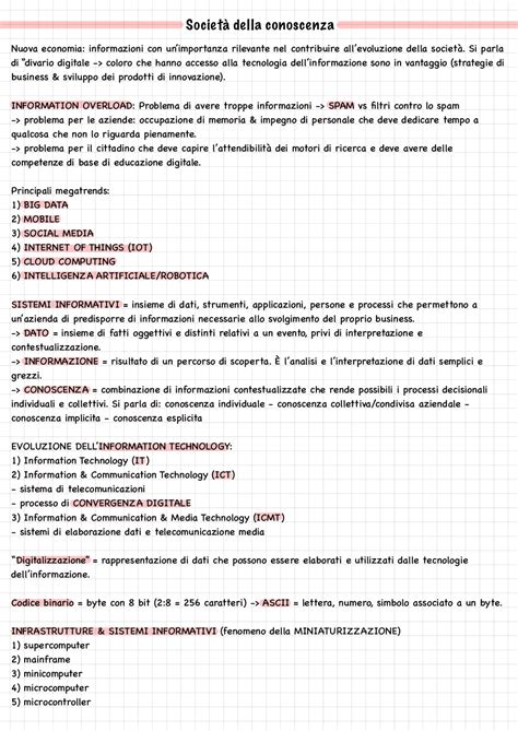 Schemi Riassuntivi Del Corso Informatica E Sistemi Informativi Schemi E Mappe Concettuali Di