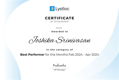 Joshika Srinivasan On Linkedin Achievement Teamwork Careergrowth Lystloc Recognition…