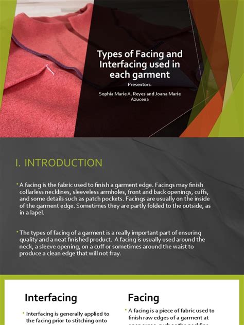 Types Of Facing And Interfacing Used In Garments Pdf Clothing Sewing