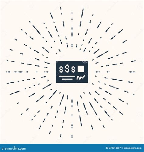 Grey Blank Template Of The Bank Check And Pen Icon Isolated On Beige