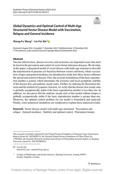Global Dynamics And Optimal Control Of Multi Age Structured Vector