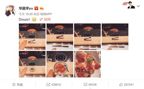 华晨宇绿洲营业晒美食 与大厨鄂然同框成功拜师