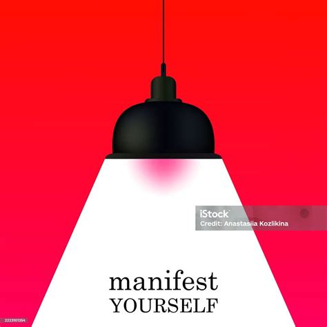 조명 세트 아이콘입니다 밝은 배경에 밝은 빛과 함께 검은 램프를 매달아 자신을 나타내는 문구는 스포트라이트의 순간 창의성 개인적인 성장을 상징합니다 개념에 대한 스톡 벡터