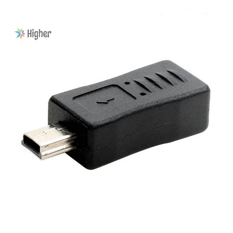 Higher＞ Black Micro Usb Female To Mini Usb Male Adapter Charger Converter Adaptor New Shopee
