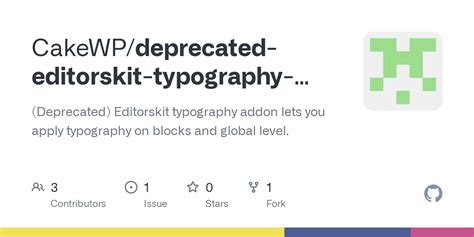 Github Cakewpdeprecated Editorskit Typography Addon Deprecated