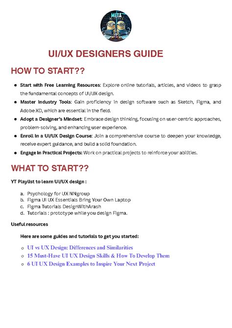 Uiux Guide Uiux Designers Guide How To Start What To Start Yt