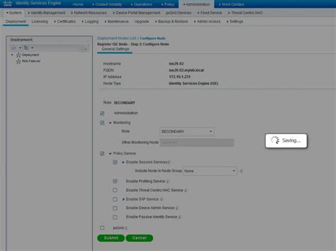 Adding A Secondary Ise Node Blue Network Security