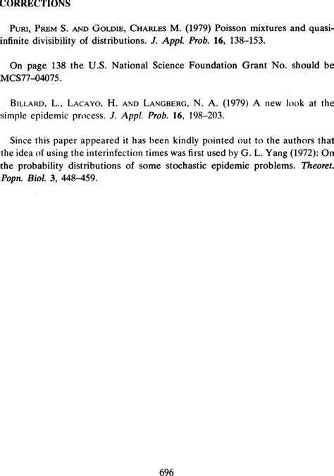 Corrections Poisson Mixtures And Quasi Infinite Divisibility Of Distributions Journal Of
