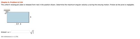 Solved The Uniform Rectangular Plate Is Released From Rest