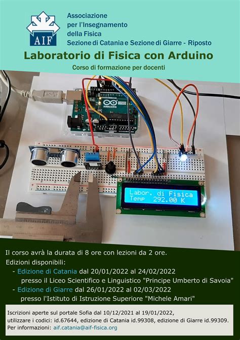 Laboratorio Di Fisica Con Arduino AIF Associazione Per L Insegnamento Della Fisica ETS AIF
