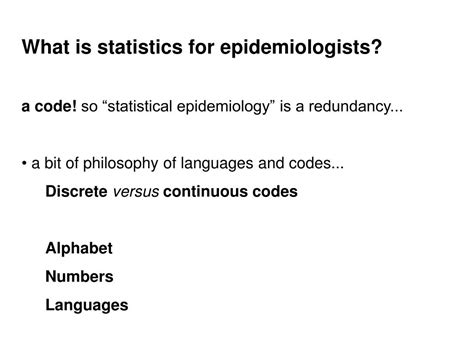 Ppt Epidemiology Mathematics Statistics Computer Science Codes