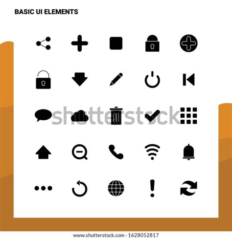 Basic Ui Elements Icon Set Stock Vector Royalty Free Shutterstock