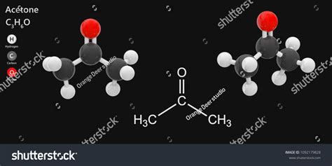 Structural Chemical Formula Molecular Structure Acetone Stockillustration 1092179828