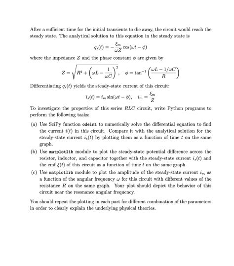 2 A Series Rlc Circuit Is Composed Of A Resistor Of