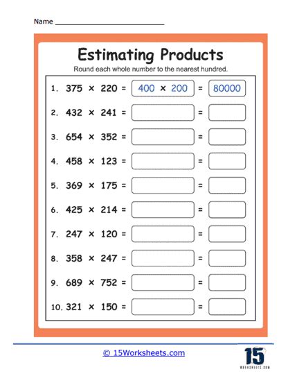 Estimating Products Worksheets 15 Worksheets Library