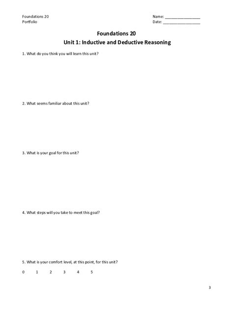 fillable online foundations 20 unit 1 inductive and deductive reasoning fax email print pdffiller