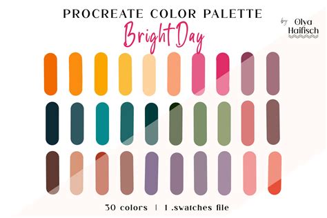 Bright Procreate Color Swatches Palette Graphic By Olya Haifisch · Creative Fabrica
