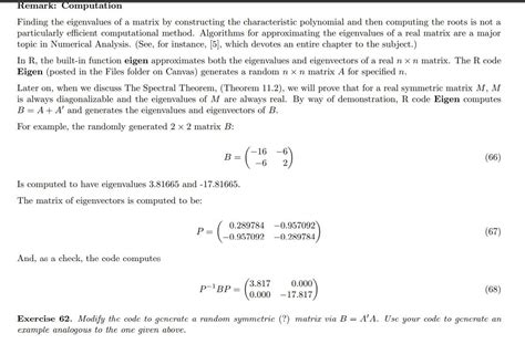 Solved Finding The Eigenvalues Of A Matrix By Constructing