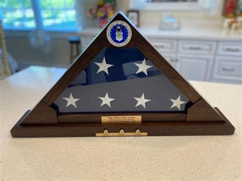 Flag Display Case With Embedded Shell Casings Maple Inlay Etsy
