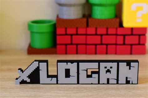 Custom Minecraft Name Plate Personalised Desk Plate Babe Etsy