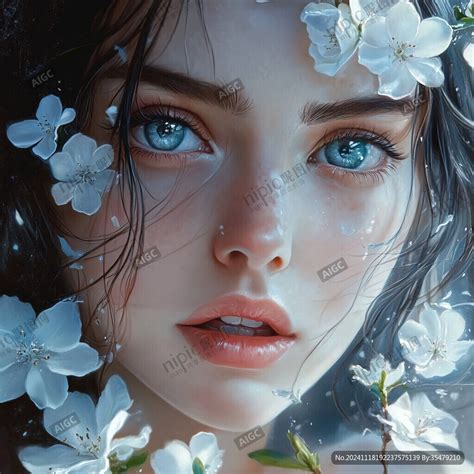 Ai创作图写实唯美插画 超写实插画 Cg绘画作品 厚涂头像 Cg插画 原创厚涂 数字肖像插画 厚涂少女 写实少女 写实唯美 数字美女插画 Cg绘画 3d效果女孩 Cg美女 厚涂手绘nipic