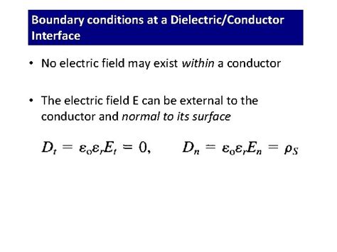 Boundary Conditions For Electrostatic Fields Boundary Conditions For
