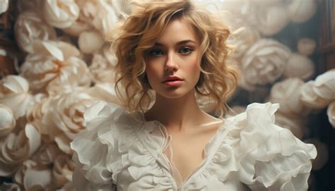 Beautiful Woman With Blond Hair And Elegant Dress Generated By Ai