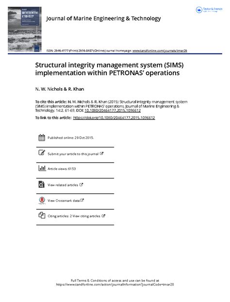 Structural Integrity Management System Sims Implementation Within