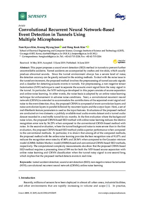 Pdf Convolutional Recurrent Neural Network Based Event Detection In