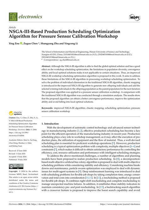 Pdf Nsga Iii Based Production Scheduling Optimization Algorithm For Pressure Sensor