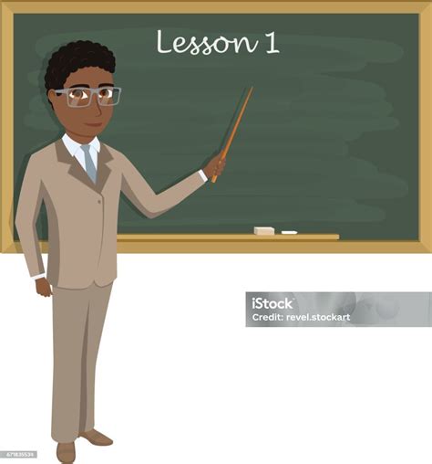 교실에서 수업에 교사입니다 칠판에 표시 하는 포인터와 젊은 교사 Educational Institutions And