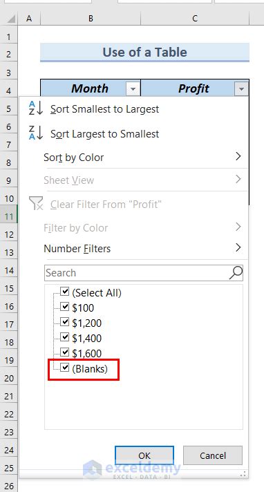 How To Ignore Blank Cells In Excel Bar Chart 4 Easy Methods