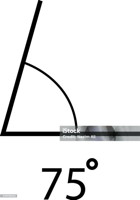 각도 아이콘입니다 75도 측정 수학 기하학적 디자인 요소 테크니컬 아키텍트는 비어 있습니다 삼각법 템플릿 삼각형 선형 기호입니다 호와 원형 차트의 각도가 투명한 배경에