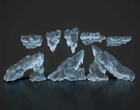 3d Model Low Poly Frozen Rock 230505 Vr Ar Low Poly Cgtrader