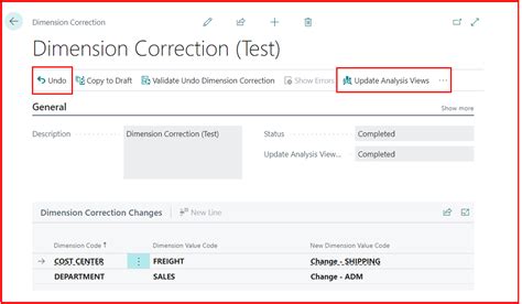 How To Correct Dimensions In G L Entries In Microsoft Dynamics 365 Business Central